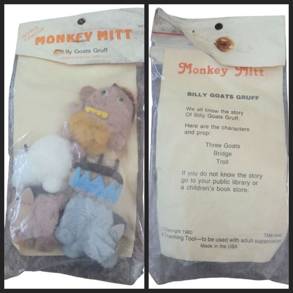 Monkey Mitt | Toys | Vintage Monkeymitt Teaching Tool Billy Goat Gruff ...